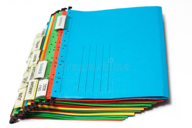 File Folders with Numerical Label Stock Photo - Image of books, number ...