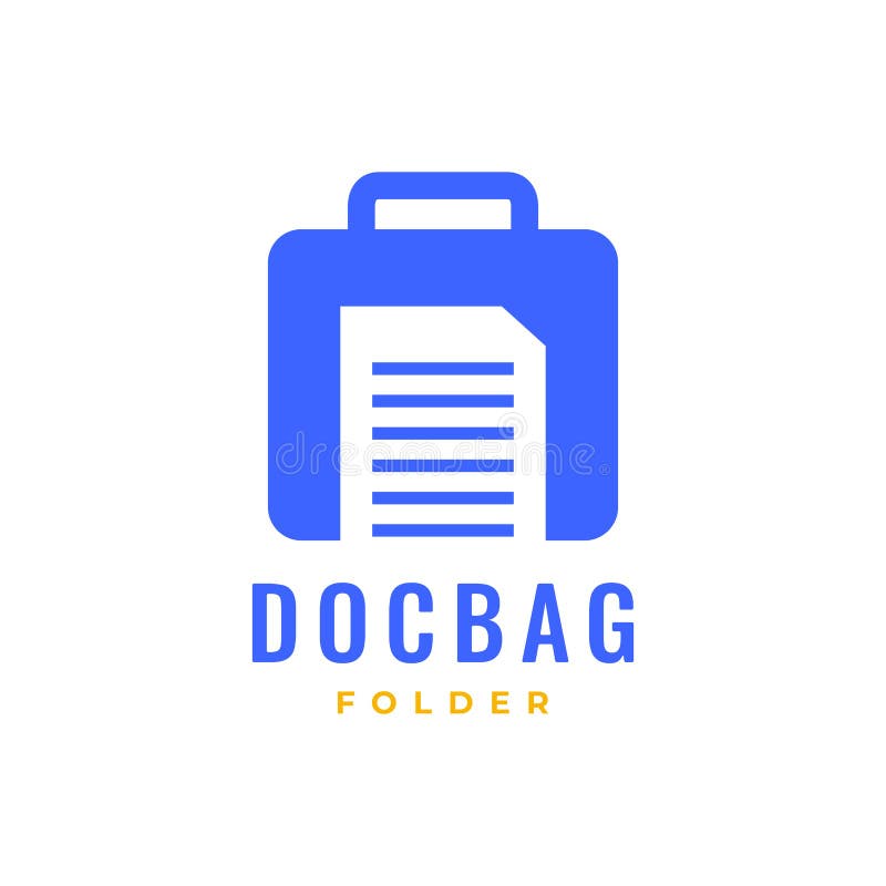 Paper Folder with Bag Document Modern Business Flat Colored Simple Logo Design Vector Icon ...