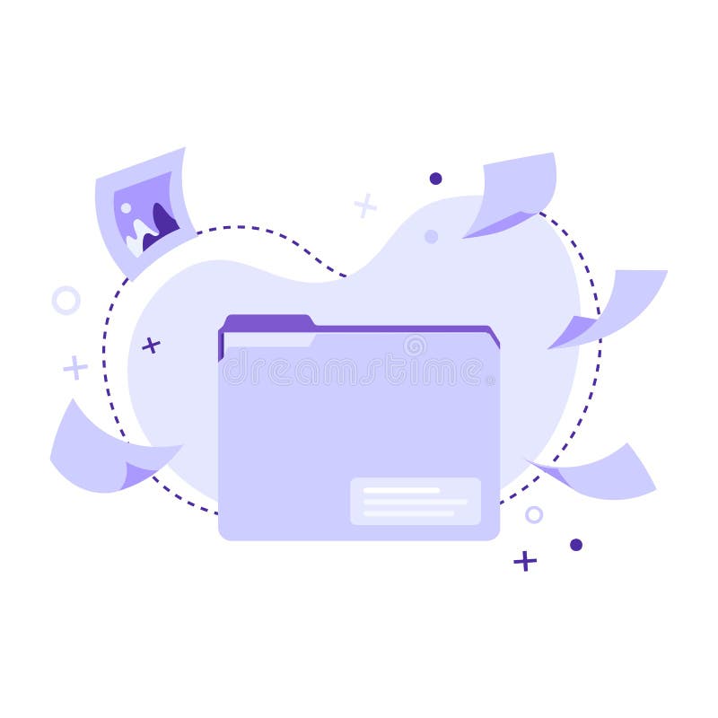 Paper Folder with Documents. File Folder with Flying Papers Stock ...