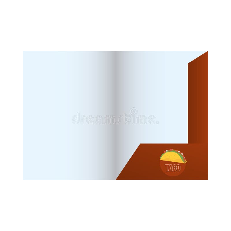 Paper Folder Mockup with Taco Mexican Food Stock Vector - Illustration ...