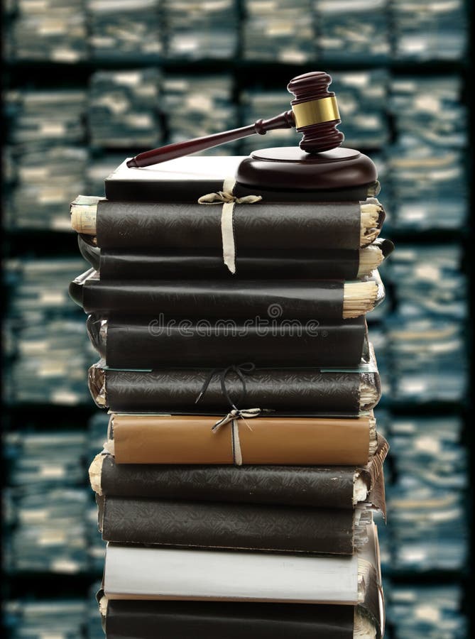 Paper folders and gavel stock photo. Image of office - 35300092