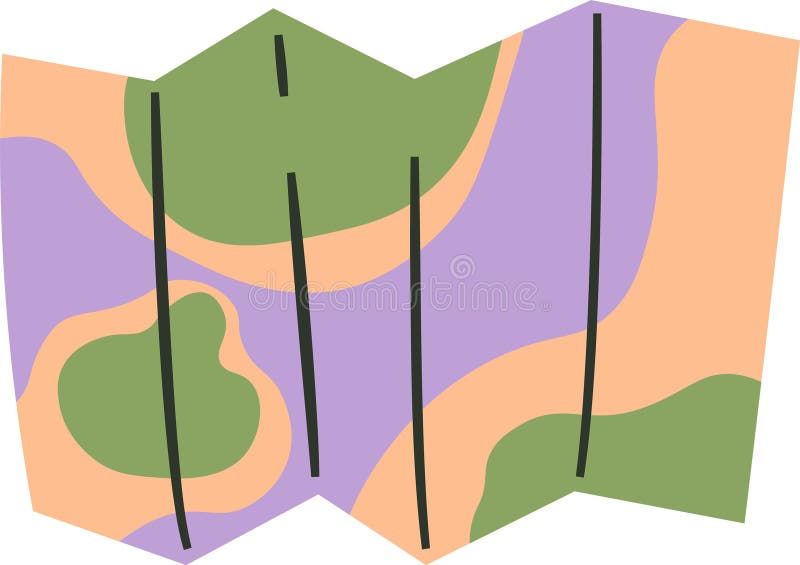 Paper Folding Map stock vector. Illustration of sign - 319733762