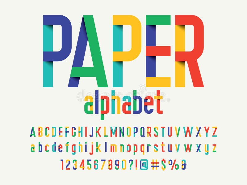 Paper font stock vector. Illustration of type, style - 153342607