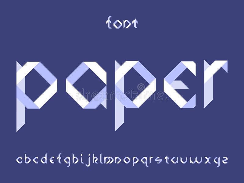 Paper Font. Vector Alphabet Stock Vector - Illustration of logo, paper ...