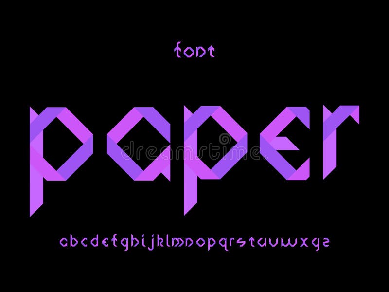 Paper Font. Vector Alphabet Stock Vector - Illustration of ribbon ...