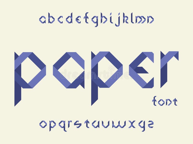 Paper Font. Vector Alphabet Stock Vector - Illustration of design, font ...