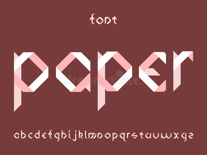 Paper Font. Vector Alphabet Stock Vector - Illustration of decorative ...
