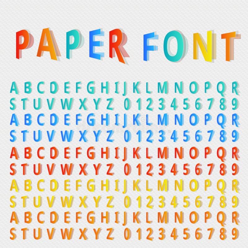 Paper font stock vector. Illustration of letter, graphic - 88327963