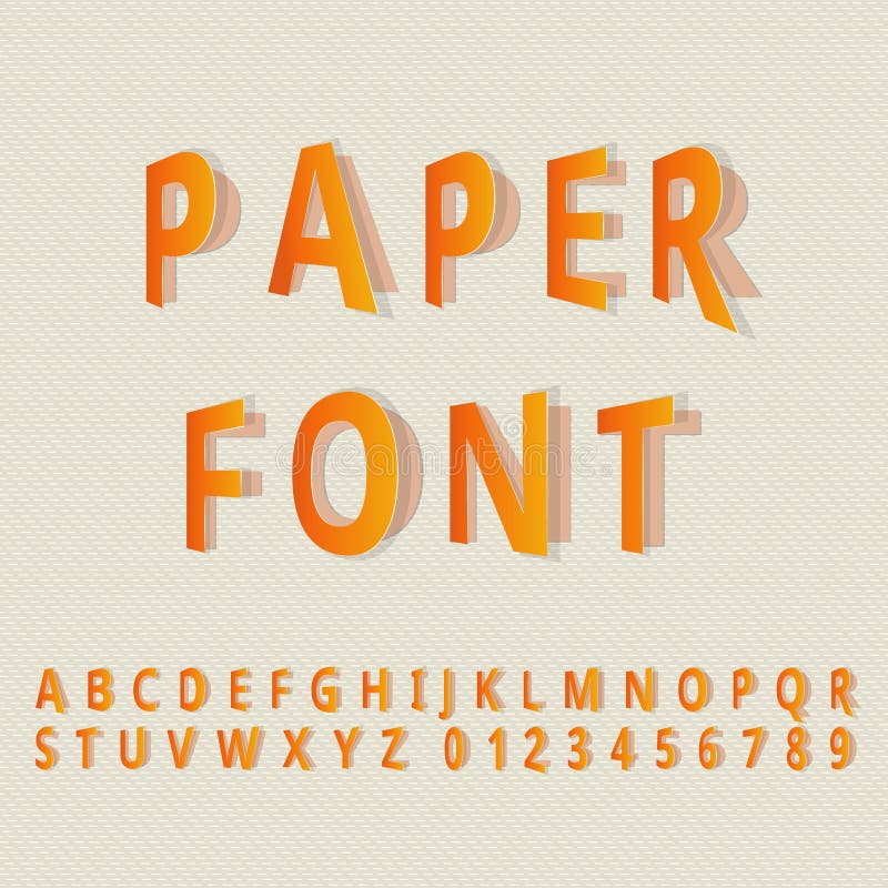 Paper font stock vector. Illustration of font, modern - 88328003