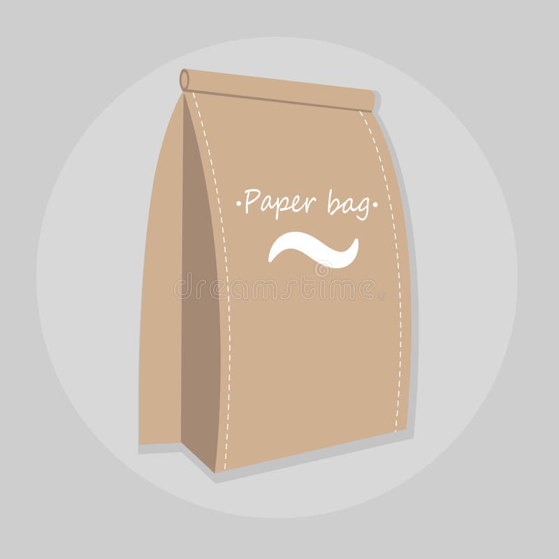 Paper Food Bag Vector Illustration Stock Vector - Illustration of icon ...