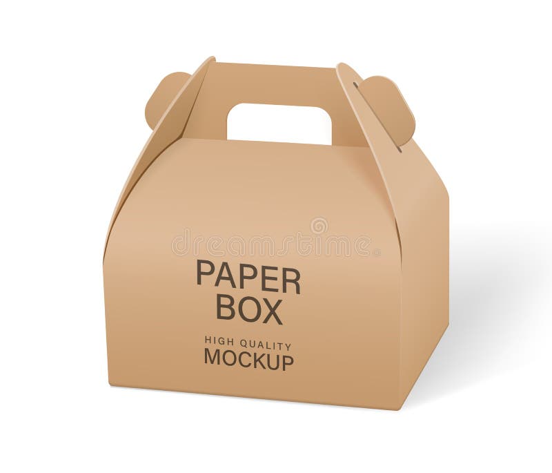 Paper Food Box Packaging Mockups Stock Vector - Illustration of front ...