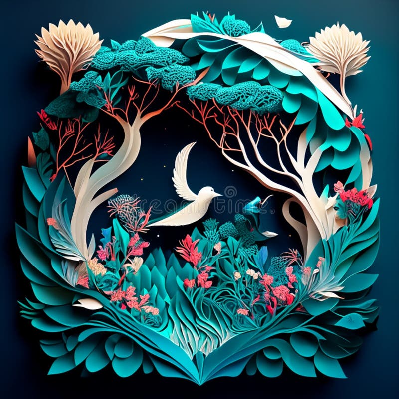 A Paper Forest Created Using Paper Quilling Techniques Would Involve ...