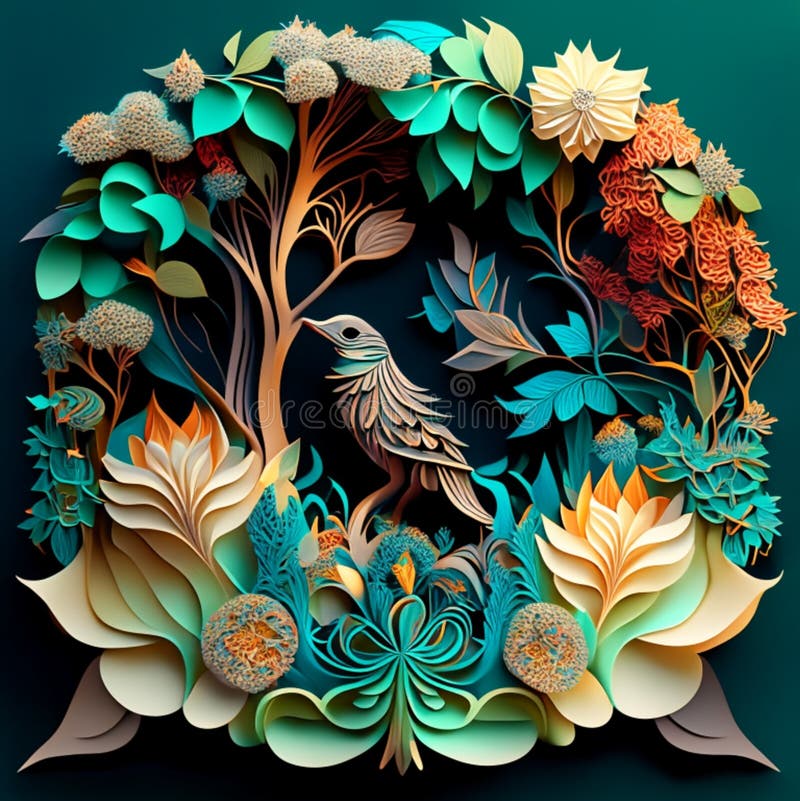 A Paper Forest Created Using Paper Quilling Techniques Would Involve ...