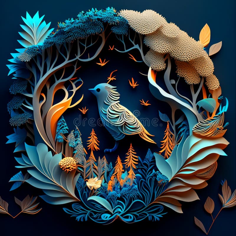 A Paper Forest Created Using Paper Quilling Techniques Would Involve ...