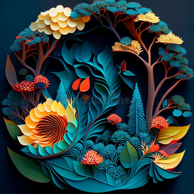 A Paper Forest Created Using Paper Quilling Techniques Would Involve ...