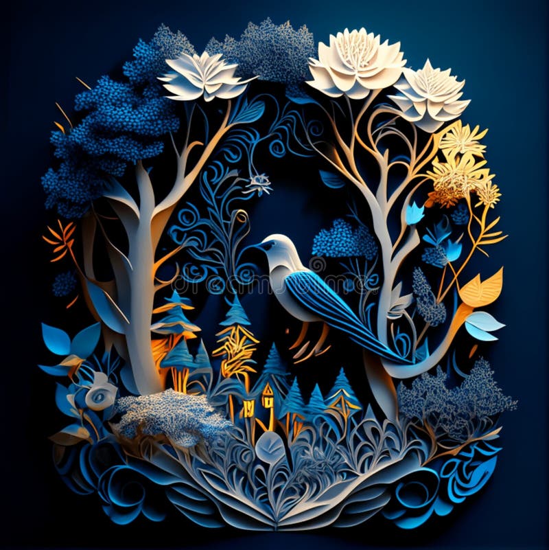 A Paper Forest Created Using Paper Quilling Techniques Would Involve ...