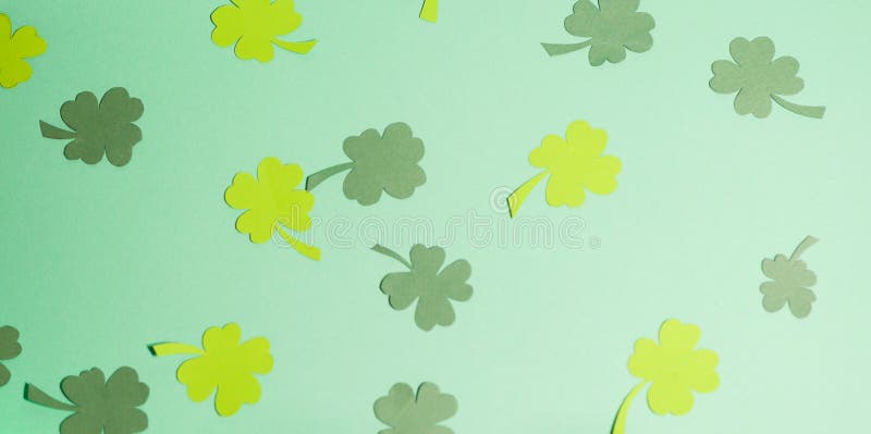 Paper Four-leaf Clover Pattern. Wallpaper Stock Image - Image of frame ...