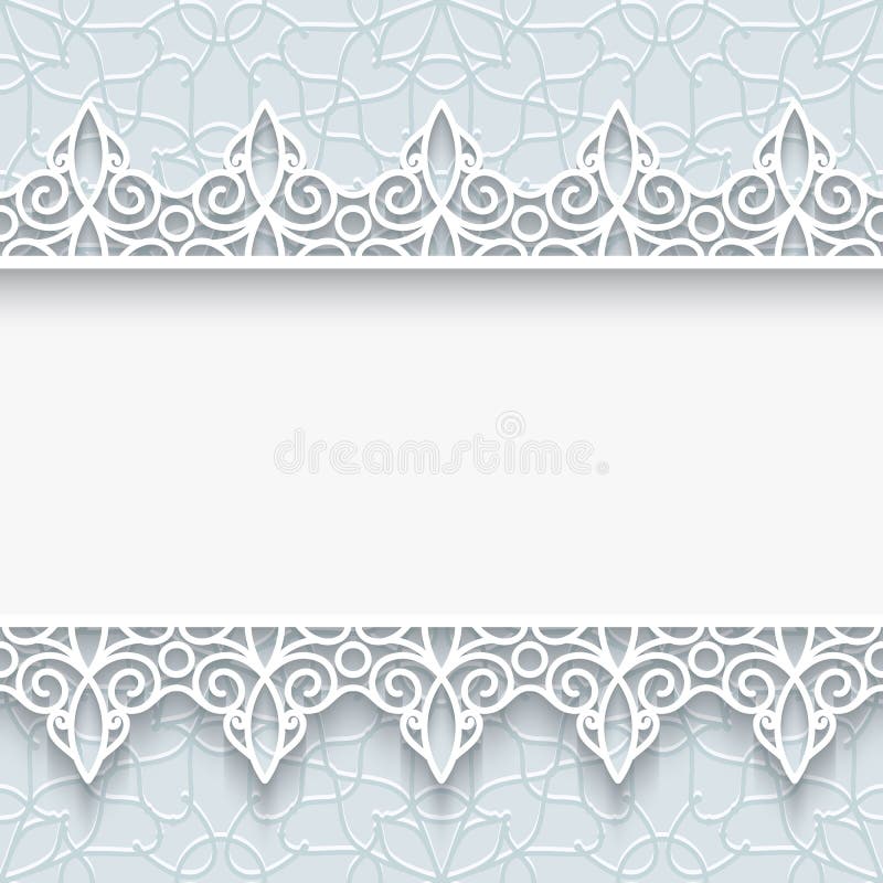 Paper Frame with Lace Borders Stock Vector - Illustration of lacework ...