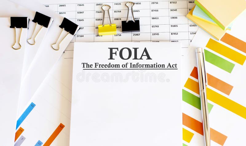Paper with the Freedom of Information Act FOIA on a Charts Stock Photo ...