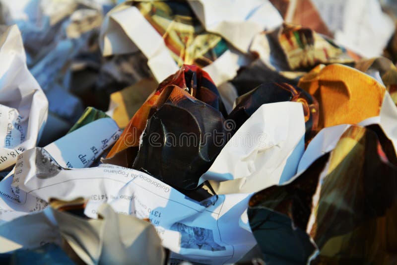 Paper Garbage, Close Up and Background Stock Photo - Image of collector ...
