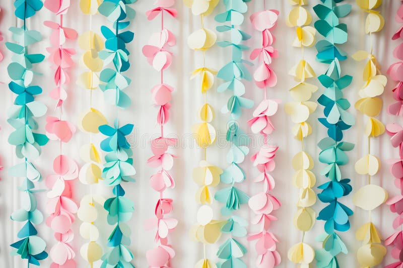 Paper Garland Backdrop for a Photo Booth Stock Image - Image of garland ...