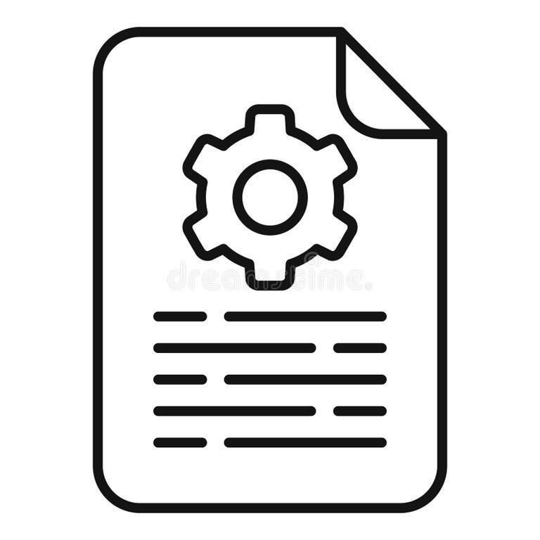 Paper Gear Cooperation Icon Outline Vector. Machine Tech Cog Stock ...