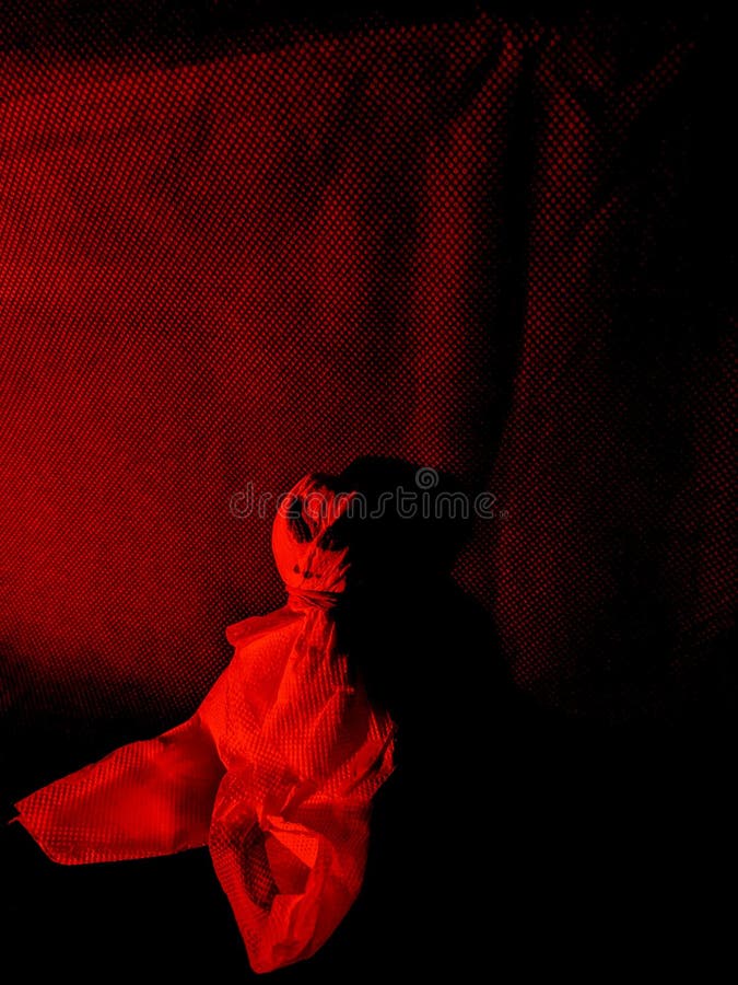 Paper Ghost for Halloween with Red and Black Lighting Stock Photo ...