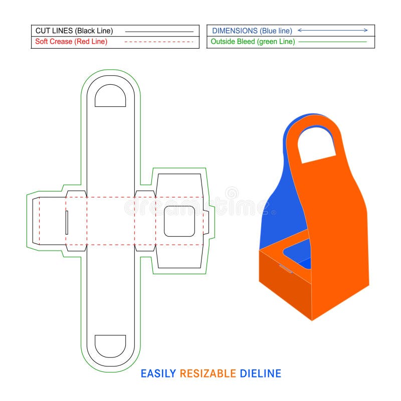 Dieline Handle Box Stock Illustrations – 75 Dieline Handle Box Stock ...