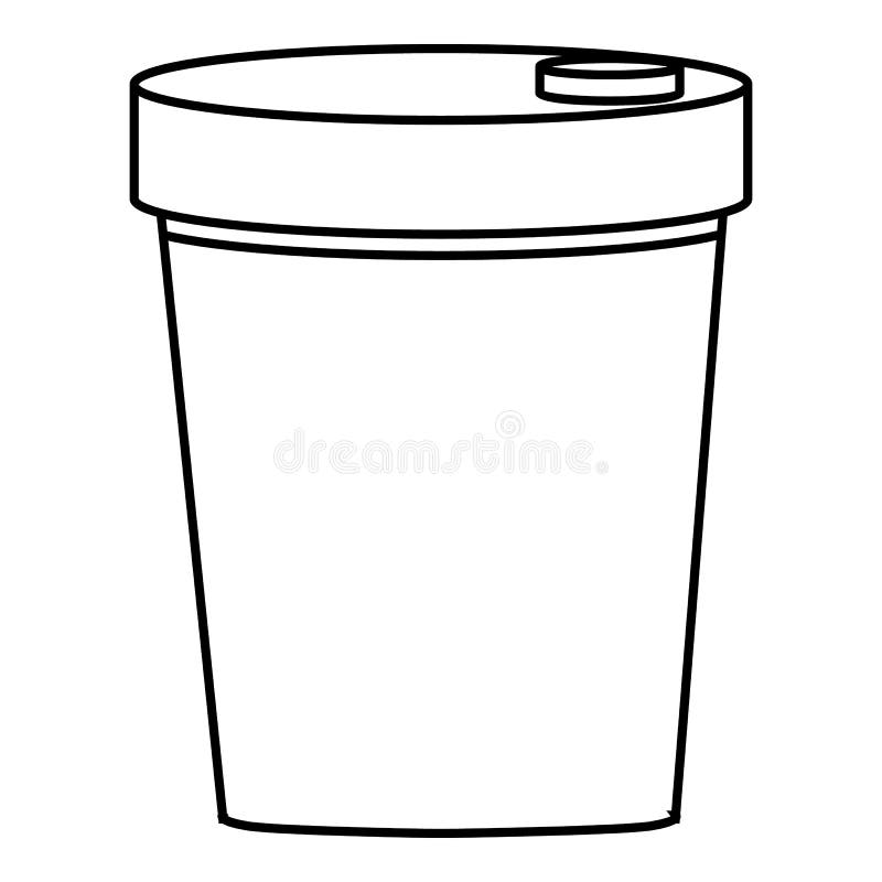 Paper Glass Icon, Outline Style Stock Vector - Illustration of line ...
