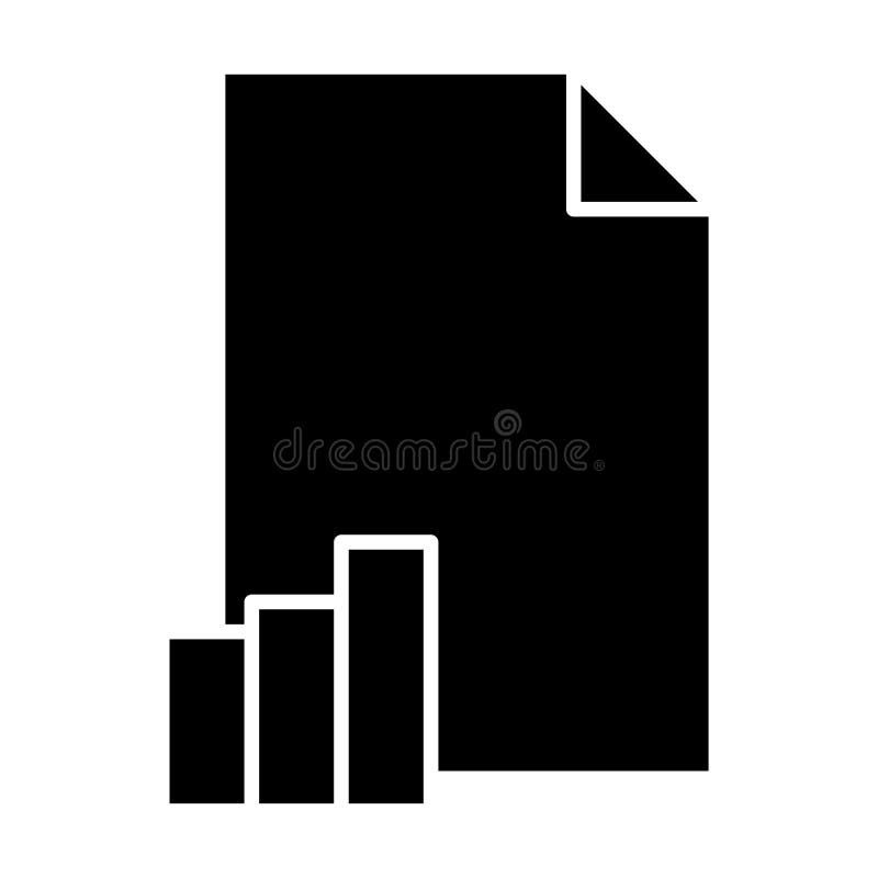 Paper Glyph Icon Illustration with Chart. Suitable for Report Document ...