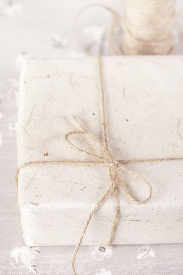 Paper Goft Box, Tied by Jute String Stock Photo - Image of celebration ...