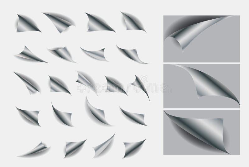 Set of Paper Curls with Realistic Shadow or Curled Corners Blank Empty ...