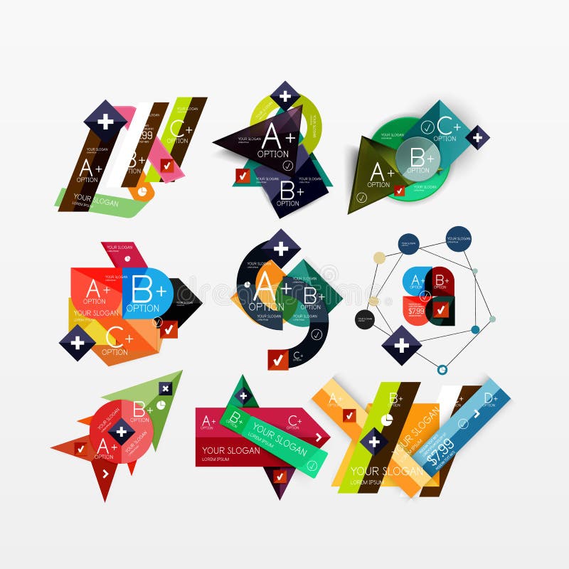 Paper Graphics Infographic Web Layouts Stock Vector - Illustration of ...
