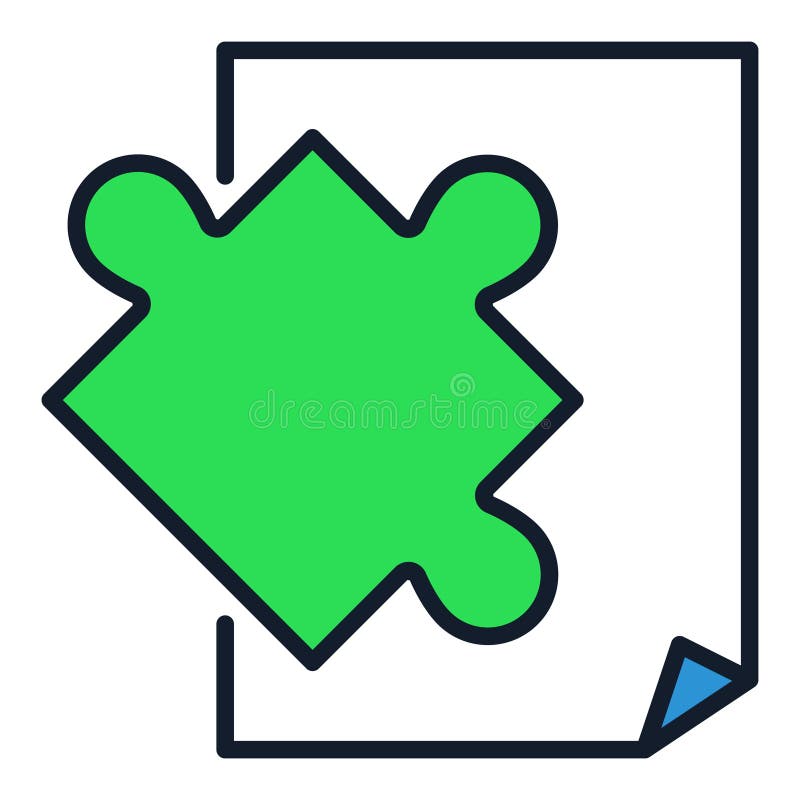 Paper and Green Puzzle Vector Jigsaw Puzzles Colored Icon or Symbol ...