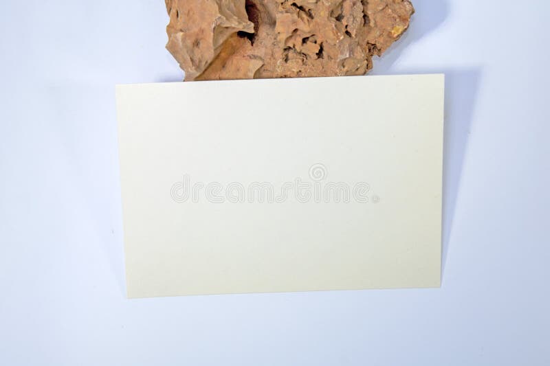 A5 Paper Greeting Card Mockup on Wooden Background Stock Photo - Image ...