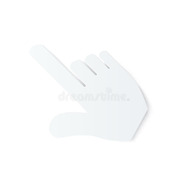 Paper Hand Cursor in Perspective. Stock Illustration - Illustration of ...
