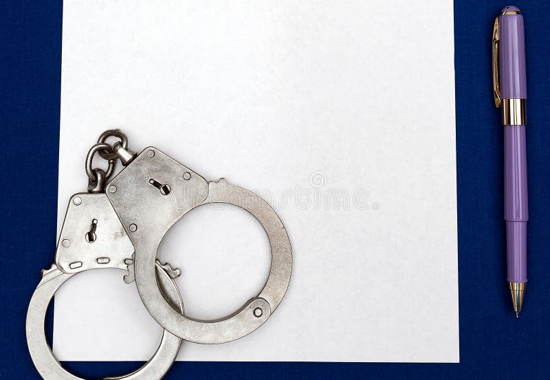 Paper and Handcuffs stock image. Image of blank, judgment - 202931157