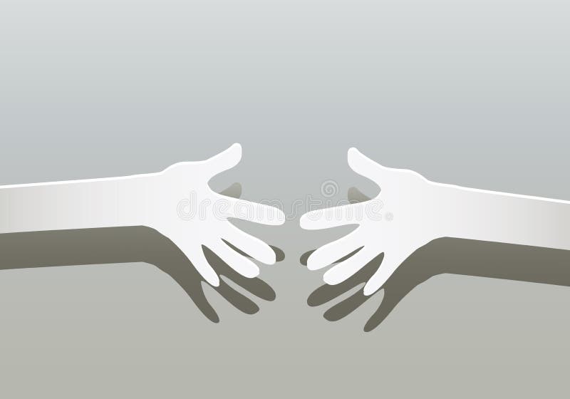 Paper hands stock vector. Illustration of shadow, connection - 47194035