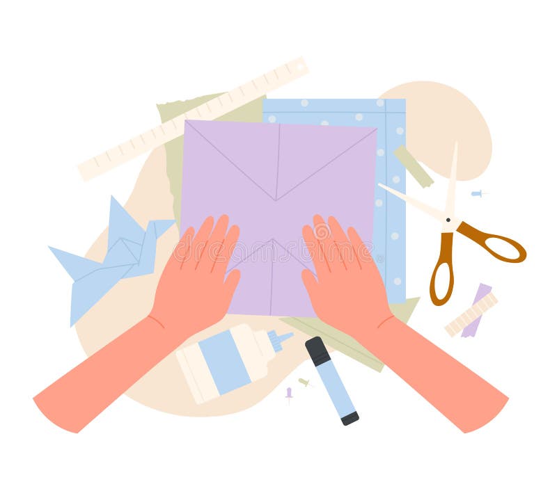 Paper hands workshop stock vector. Illustration of class - 264975876