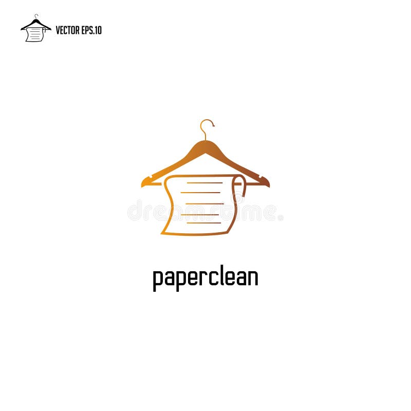 Paper Hanger Logo, Hanger Logo Design with Paper Hanging Stock Vector ...