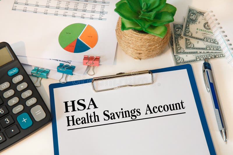 Paper with Health Savings Account HSA on a Table Stock Image - Image of ...