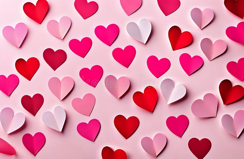 Paper Heart Pattern. Valentines Week Special Paper Illustration Idea ...