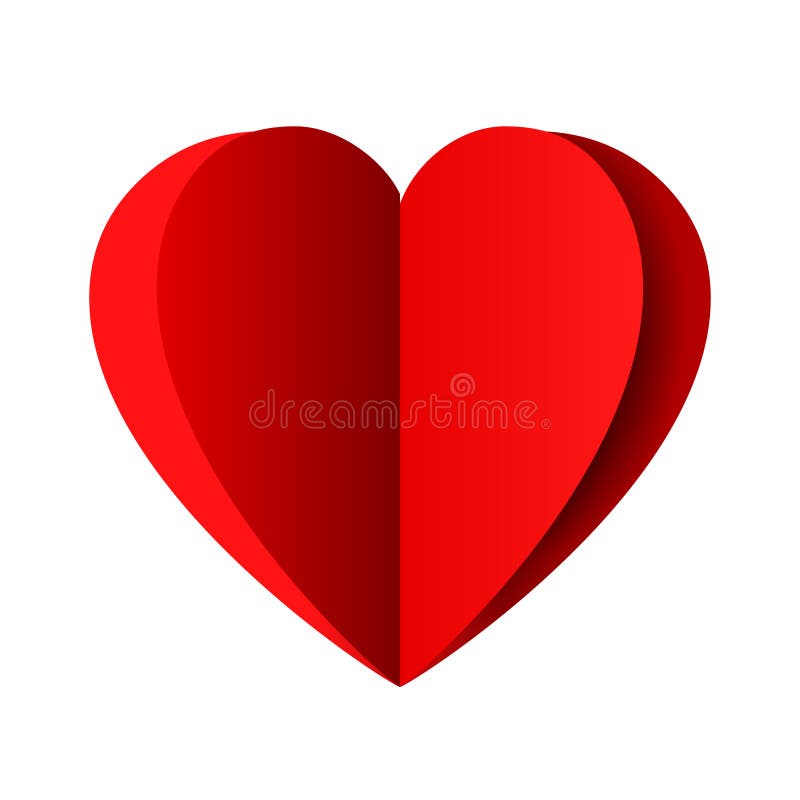 Paper Heart, Red Heart, Love Symbol Stock Vector - Illustration of ...