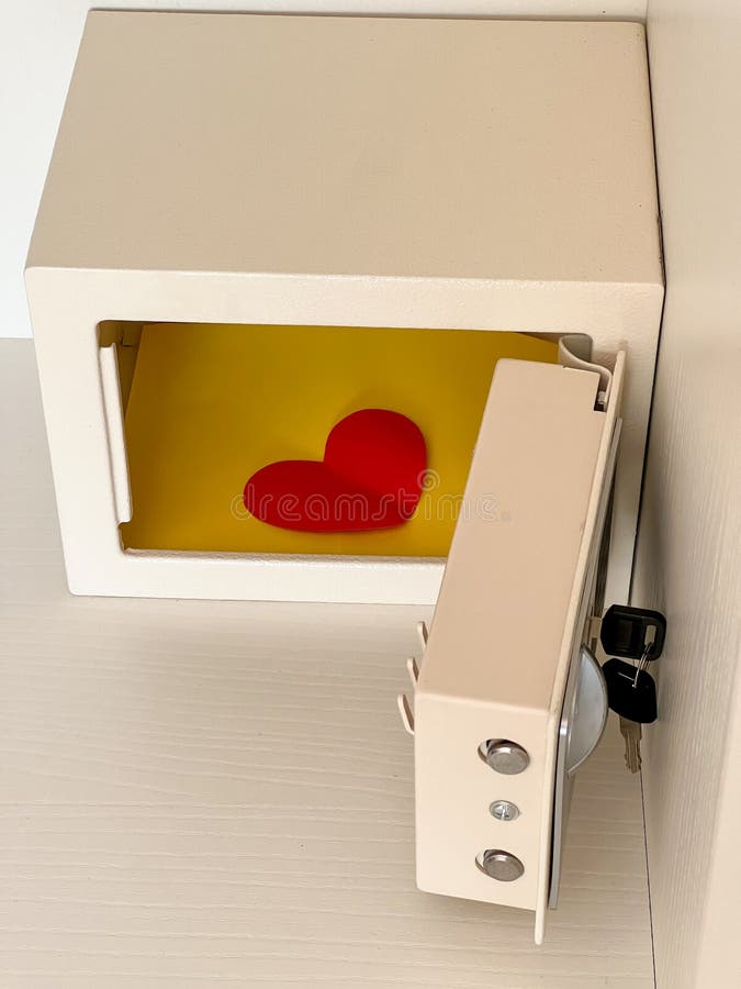 Paper Heart in a Safe. Protecting Love and Feelings. Stock Image ...