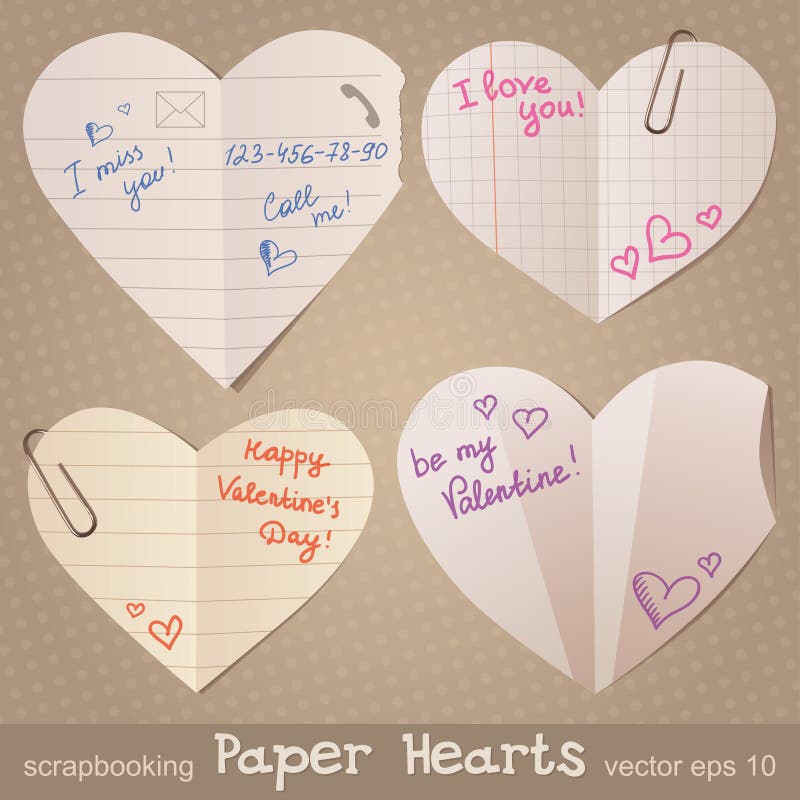 Hand Draw Cartoon on Paper Note Stickers Stock Vector - Illustration of ...