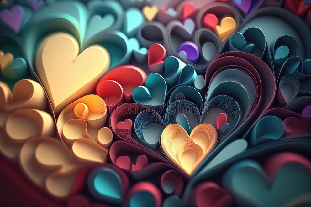 Paper hearts stock illustration. Illustration of bokeh - 268315799
