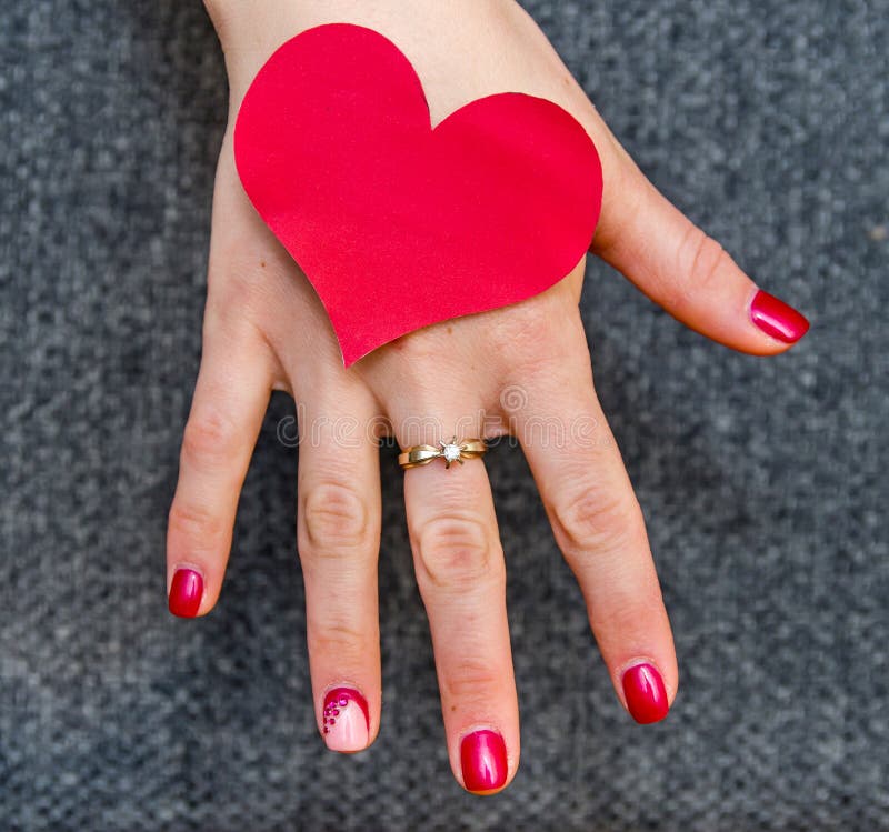 Paper hearts on woman hand stock image. Image of feeling - 70133243