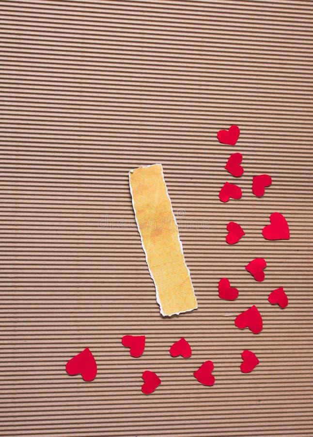 Paper Hearts Around Notebook with Torn Paper Stock Photo - Image of ...