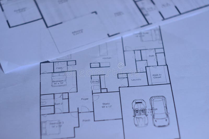 Paper Home Floor Plan. Architectural Sketching Process Concept ...