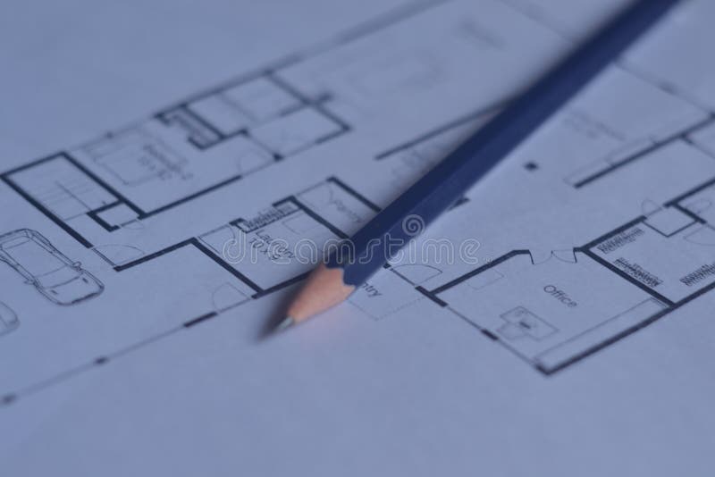 Paper Home Floor Plan. Architectural Sketching Process Concept ...